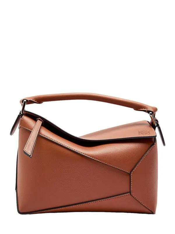 Loewe Puzzle Edge Small Leather Top Handle Bag - Tan