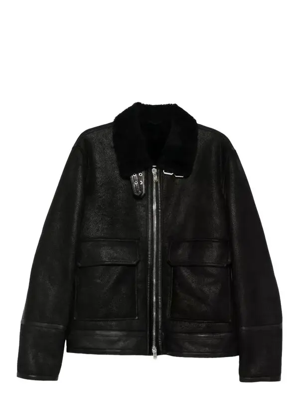 DONDUP Flap-pocket Leather Jacket - Black