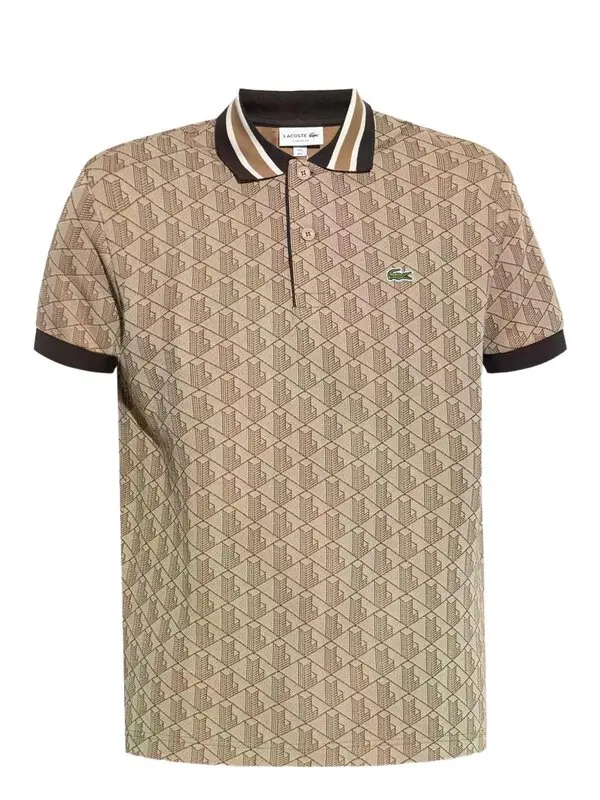 Lacoste Geometric-pattern Polo Shirt - Brown