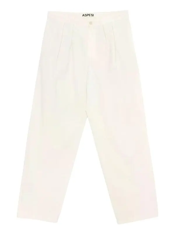 Aspesi Pleated Cotton Trousers - Neutrals