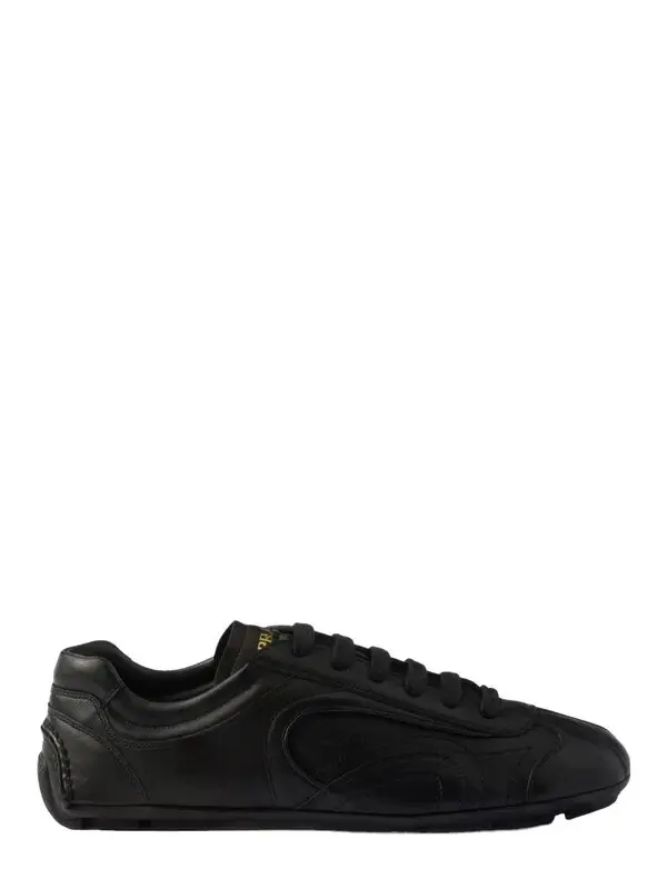 Prada Montecarlo Re-edition 2005 Antiqued Nappa Leather Sneakers - Black