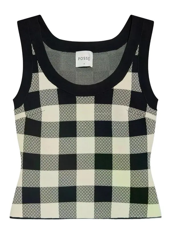 Posse Gingham Sleeveless Top - Heritage Plaid
