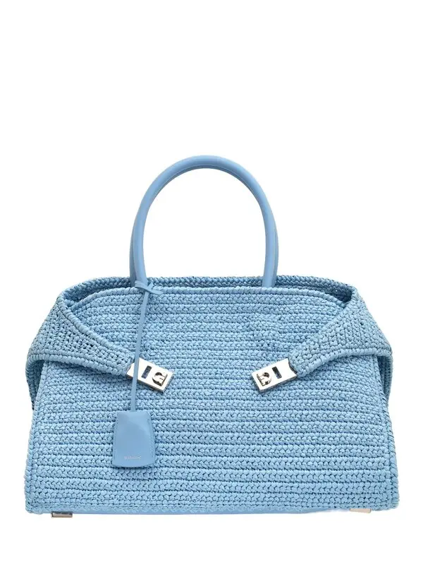 FERRAGAMO Hug Top Handle Bag - Blue