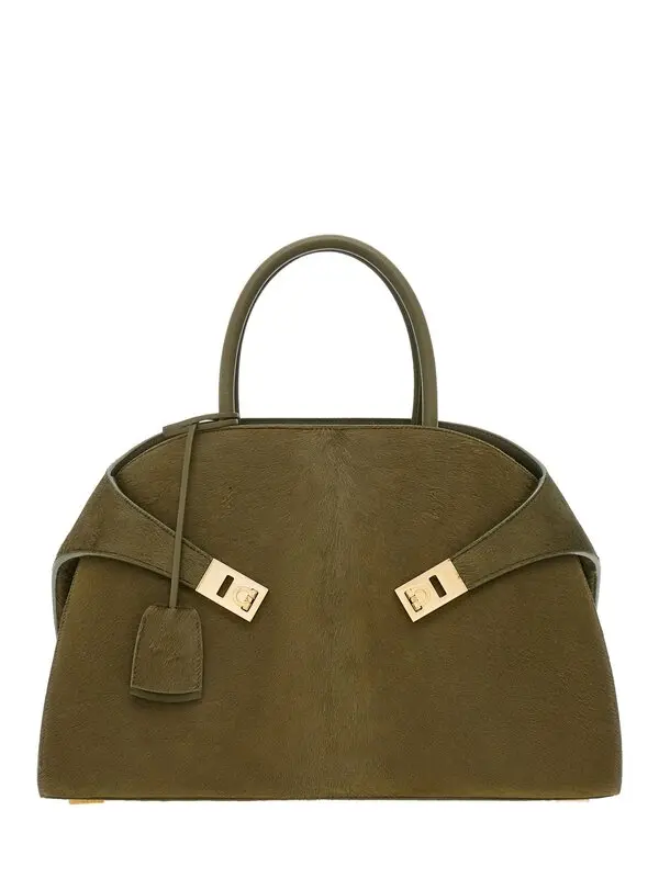 FERRAGAMO Hug Top Handle Bag - Green