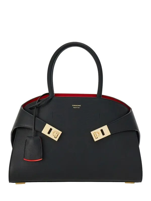 FERRAGAMO Hug Top Handle Bag - Black