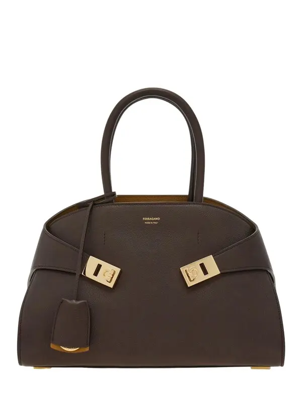 FERRAGAMO Hug Top Handle Bag - Brown
