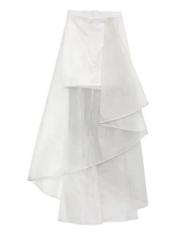 GEMY MAALOUF Asymmetric Layered Skirt - Silver