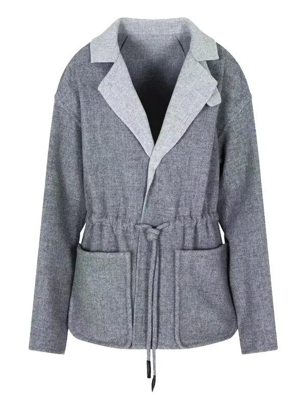 Giorgio Armani Drawstring Jacket - Grey