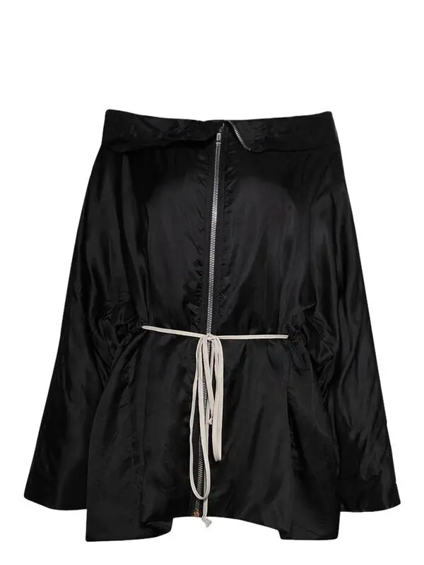 Rick Owens Zip Front Hooded Jacket - Black