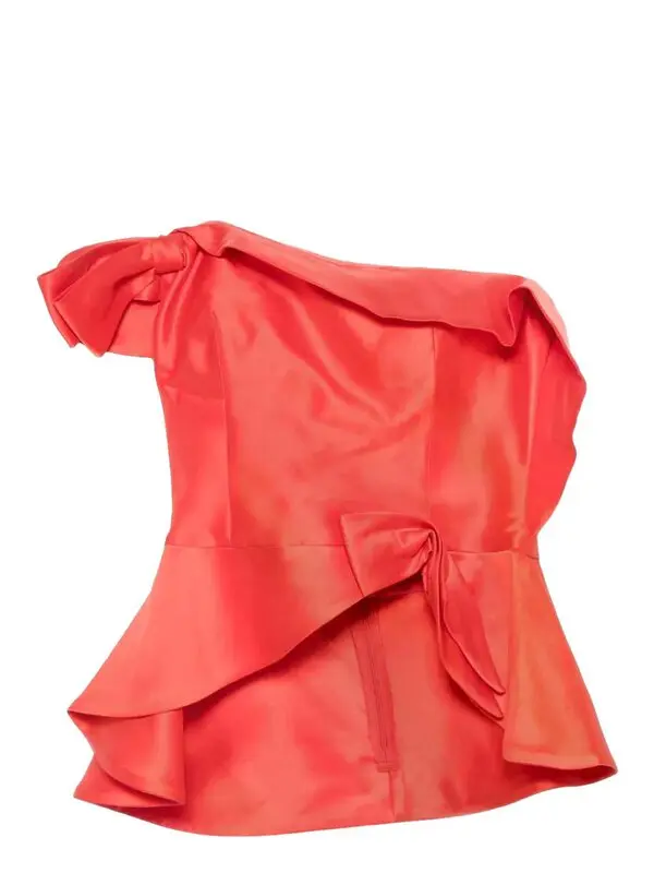 GEMY MAALOUF Ruffled One-shoulder Top - Red