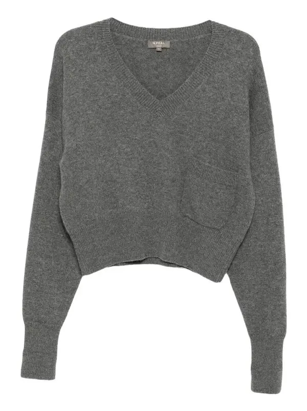 N.peal V-neck Sweater - Grey