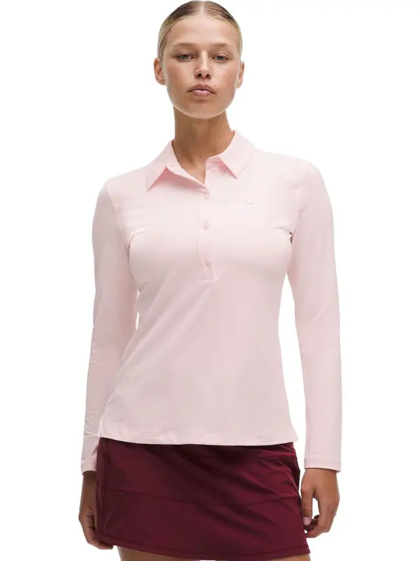 Lululemon Quick-dry Long-sleeve Polo - Pink Pearl