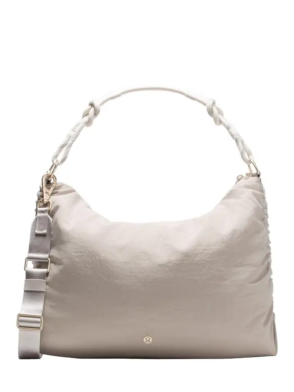 Lululemon Convertible Ruched Crossbody Bag - Downtown Tan/light Ivory/gold