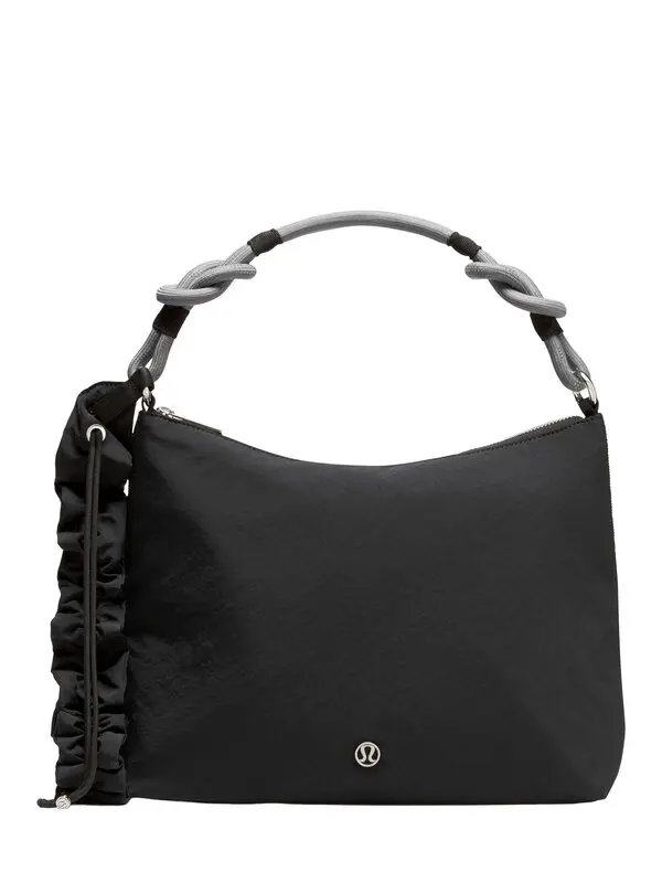 Lululemon Convertible Ruched Crossbody Bag 6.5l - Black/asphalt Grey