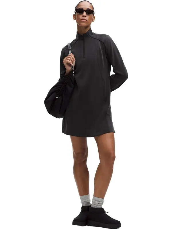 Lululemon Softstreme Half-zip Mini Dress - Black