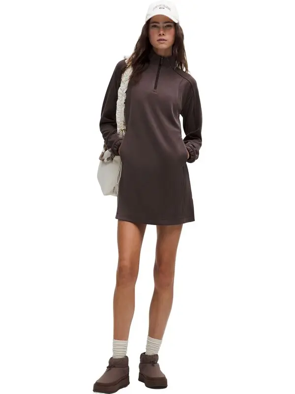 Lululemon Softstreme Half-zip Mini Dress - Sequoia