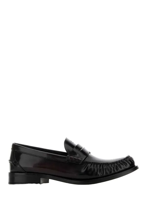 Prada Leather Loafers - Brown