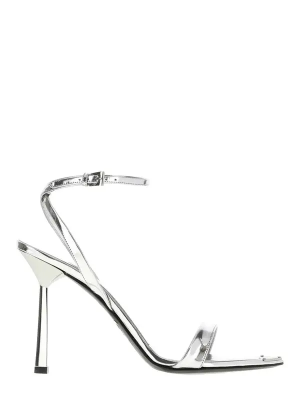 Prada Metallic Leather Sandals - Silver