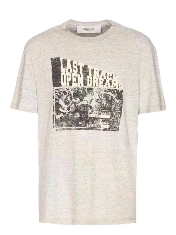 GOLDEN GOOSE Graphic-print Cotton T-shirt - Grey