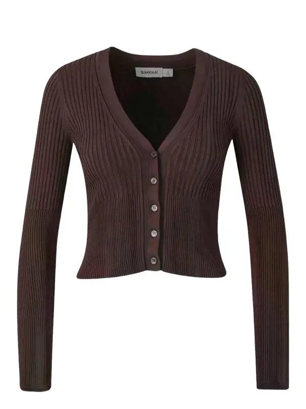 Simkhai Ribbed-knit Cardigan - Brown