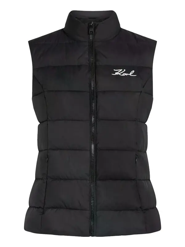 Karl Lagerfeld Signature Padded Gilet - Black