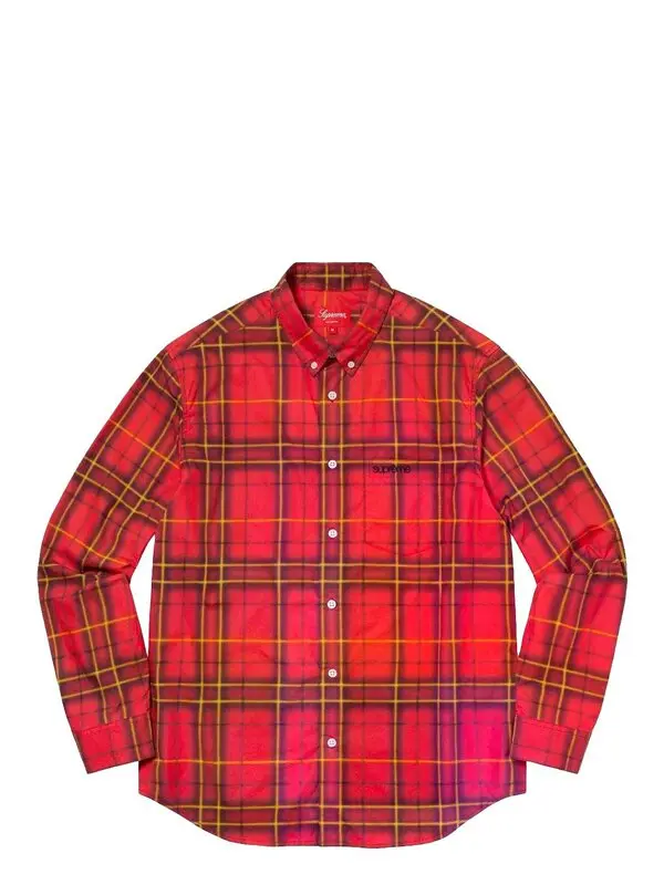 Supreme Spray Tartan Shirt - Red