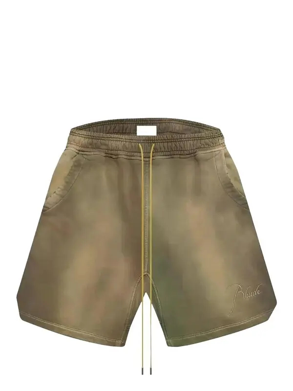 Rhude Faded-effect Track Shorts - Brown
