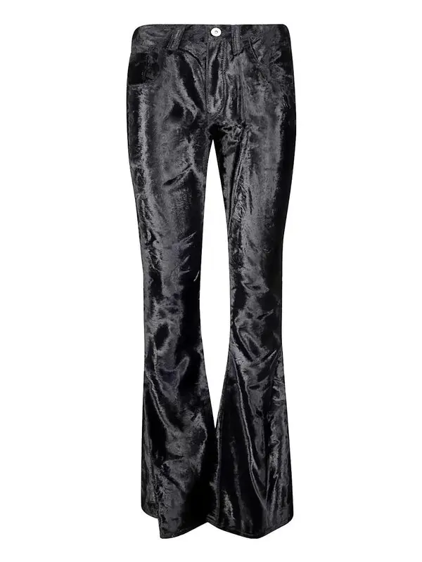 Junya Watanabe Velvet-finish Flared Trousers - Black