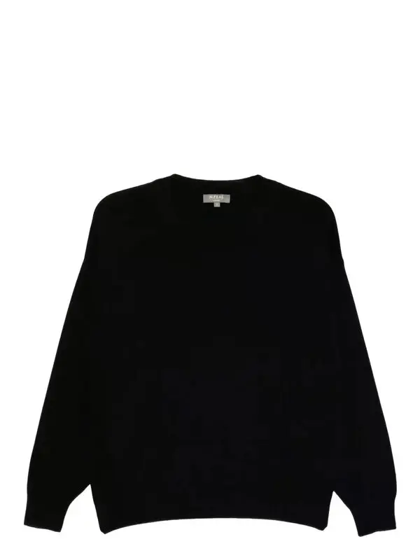 N.peal Oversized Round Neck Jumper - Black