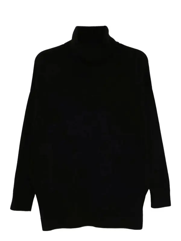 N.peal Longline Sweater - Black