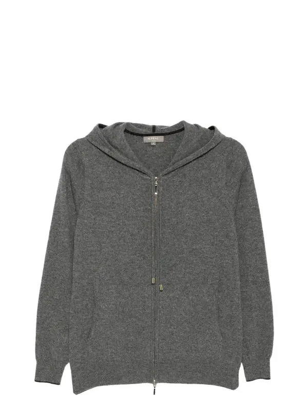 N.peal Hooded Zip-up Knit Jacket - Grey
