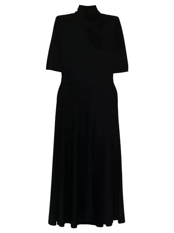 N.peal Mock-neck Midi Dress - Black