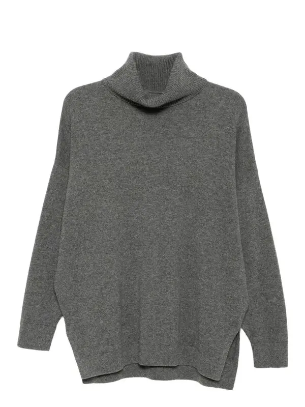 N.peal Longline Roll-neck Pullover - Grey