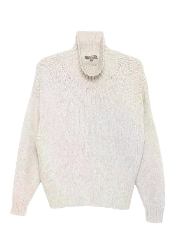 N.peal Chunky Funnel Neck Sweater - Neutrals