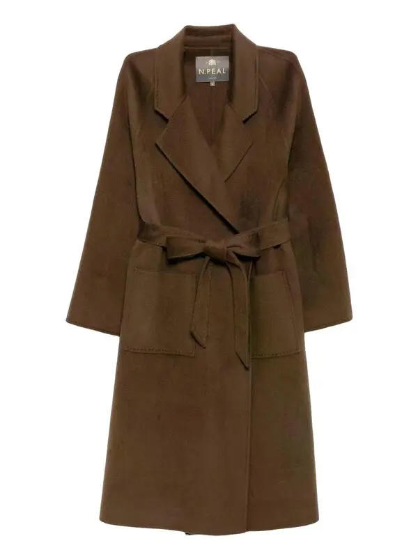 N.peal Longline Coat - Brown