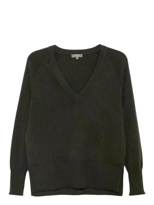 N.peal Cashmere V-neck Top - Green