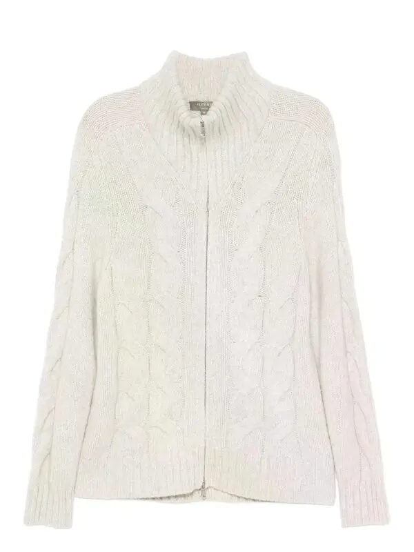 N.peal Chunky Cable Cardigan - Neutrals