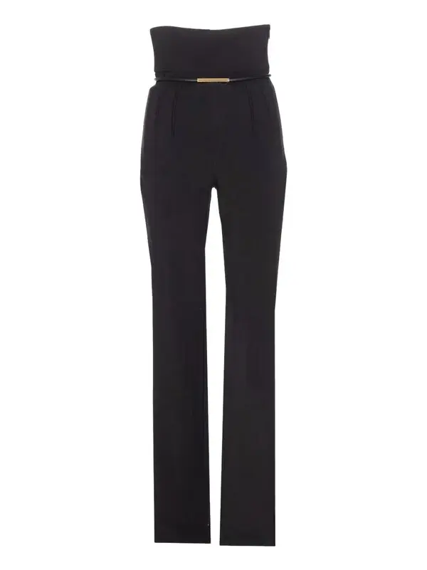 Elisabetta Franchi Chain-link Belted Trousers - Black