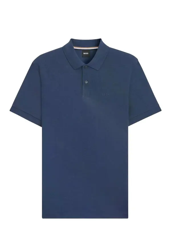 BOSS Logo-embroidered Polo Shirt - Blue