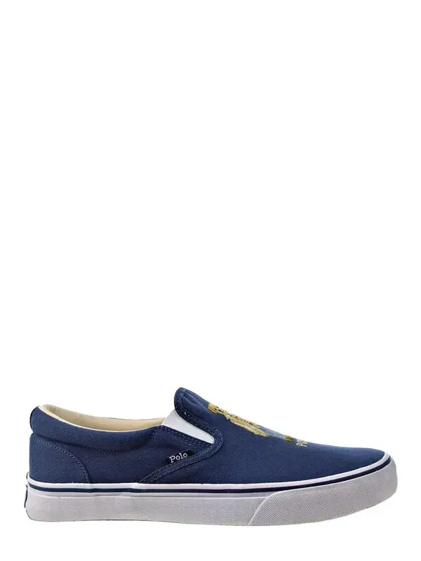 Polo Ralph Lauren Bear-embroidered Slip-on Sneakers - Blue