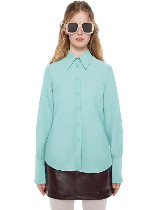 MOTHER X Chloe Fineman Mayday Shirt - Blue