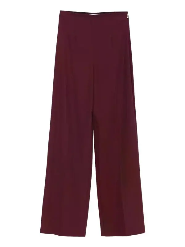 Patrizia Pepe High-waisted Wide-leg Trousers - Purple
