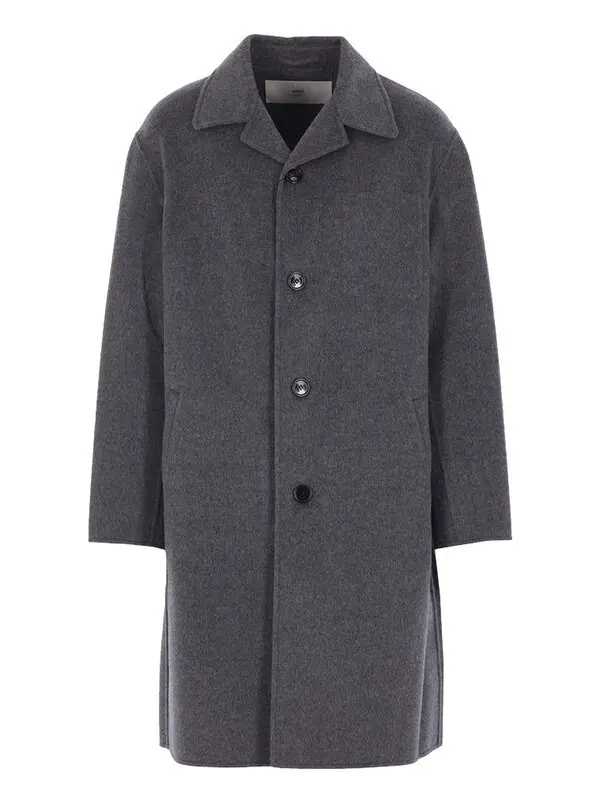 Ami Wool & Cashmere Felt Coat - Grey