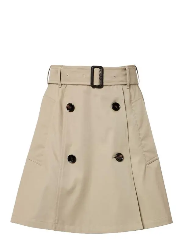 Burberry Cotton Wrap Skirt - Beige