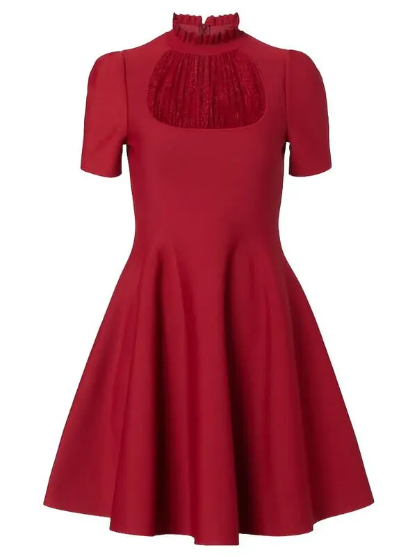 Alexander McQueen Lace-trimmed Minidress - Burgundy
