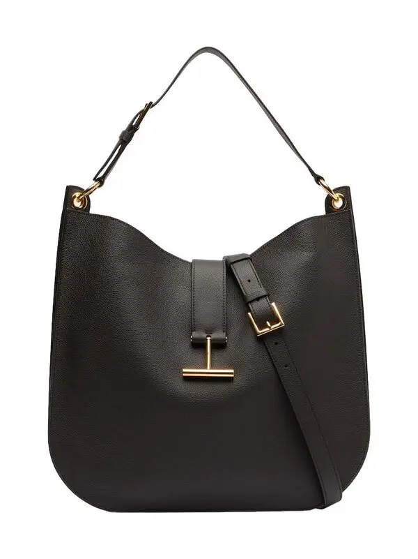 TOM FORD Tara Leather Shoulder Bag - Black