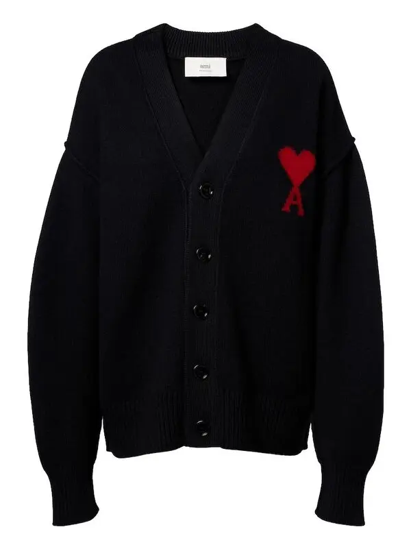 Ami De Cœur Virgin Wool Cardigan - Black
