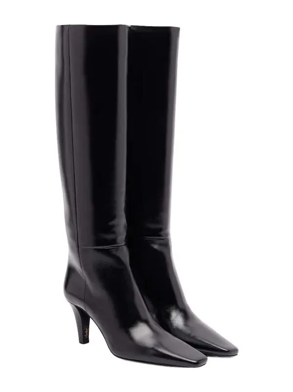 Saint Laurent Jill 75 Leather Knee-high Boots - Black