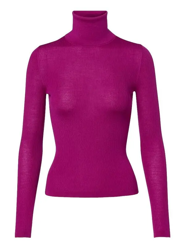 Saint Laurent Wool, Cashmere, And Silk Turtleneck Sweater - Pink