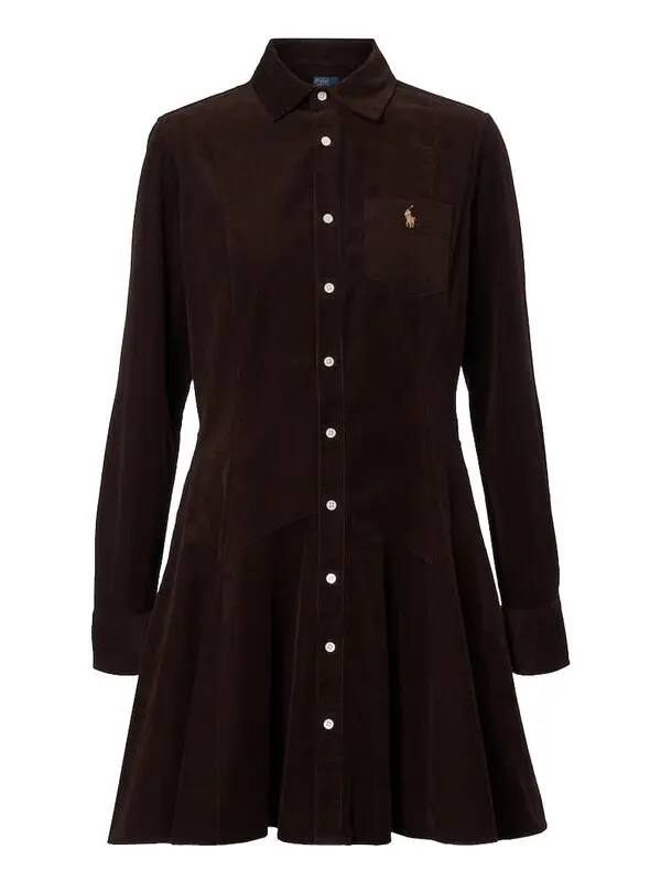 Polo Ralph Lauren Cotton Corduroy Shirt Dress - Brown